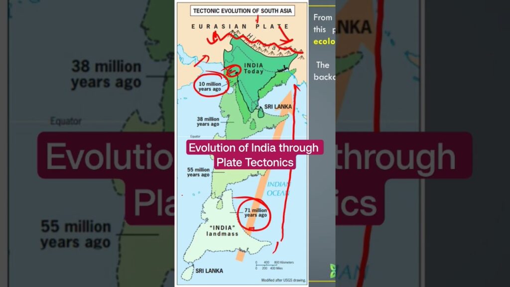 Evolution of India through Plate Tectonics #shorts - TheGeoecologist