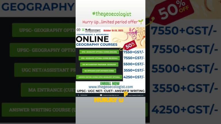 Online Geography Optional Course - UGC NET Geography #shorts #viral - TheGeoecologist